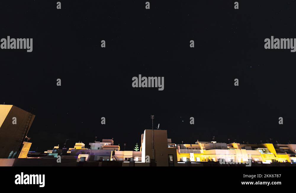 Night sky stars buildings Stock Videos & Footage - HD and 4K Video ...