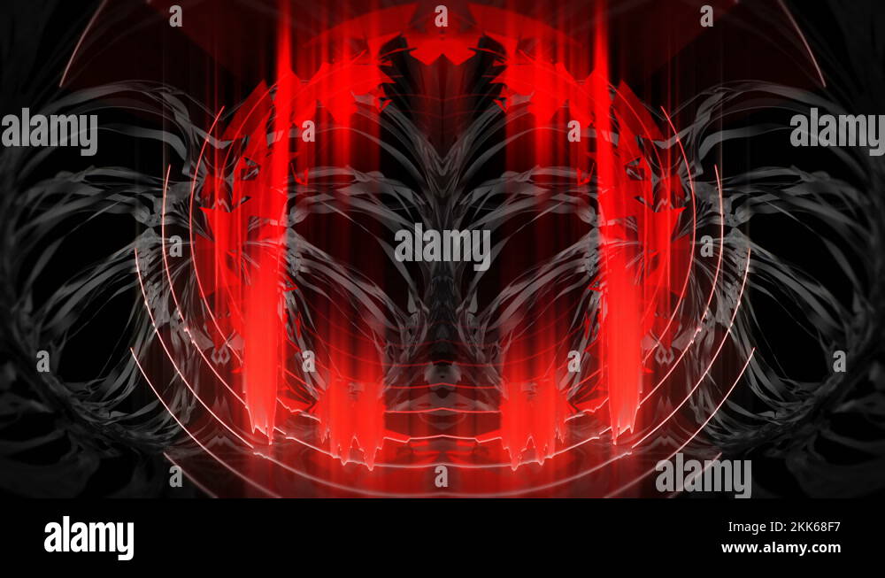 Evil Red Circle with glow blink effect on cloth stripes background 4k ...