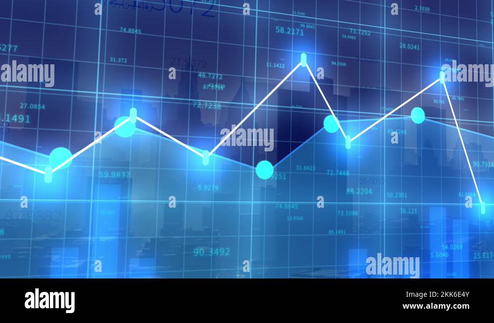 4K financial chart,Business Data trend hud Graph,digital city,seamless ...