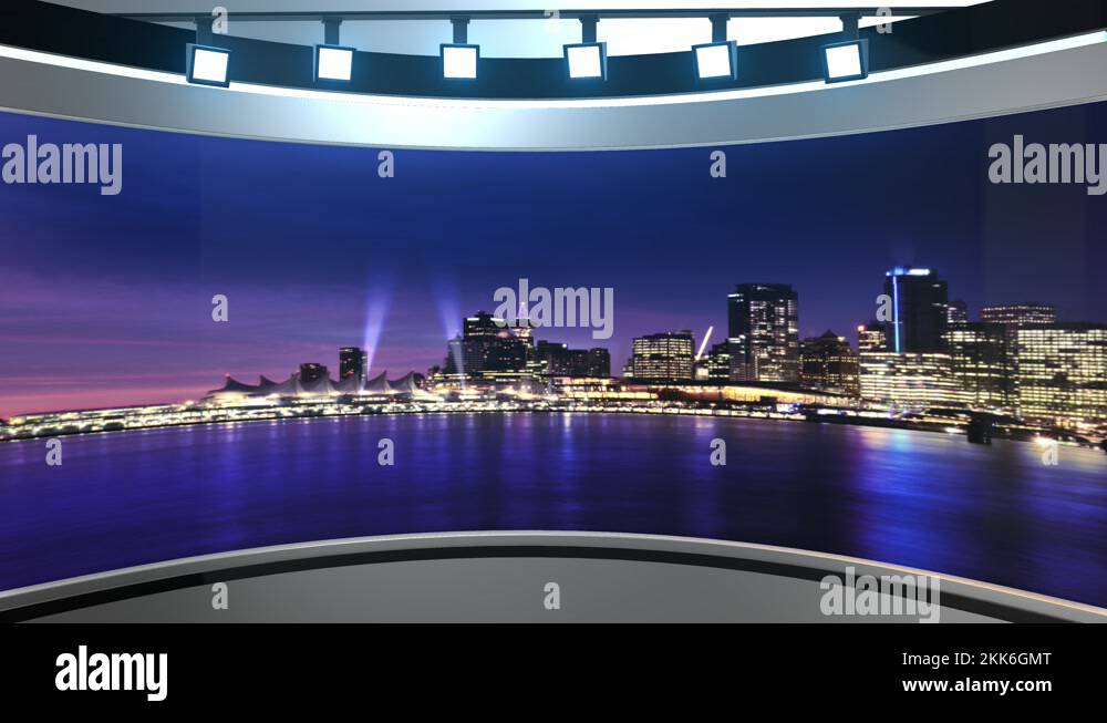 Virtual Green Screen Background Loop, News TV Studio Set Stock Video ...