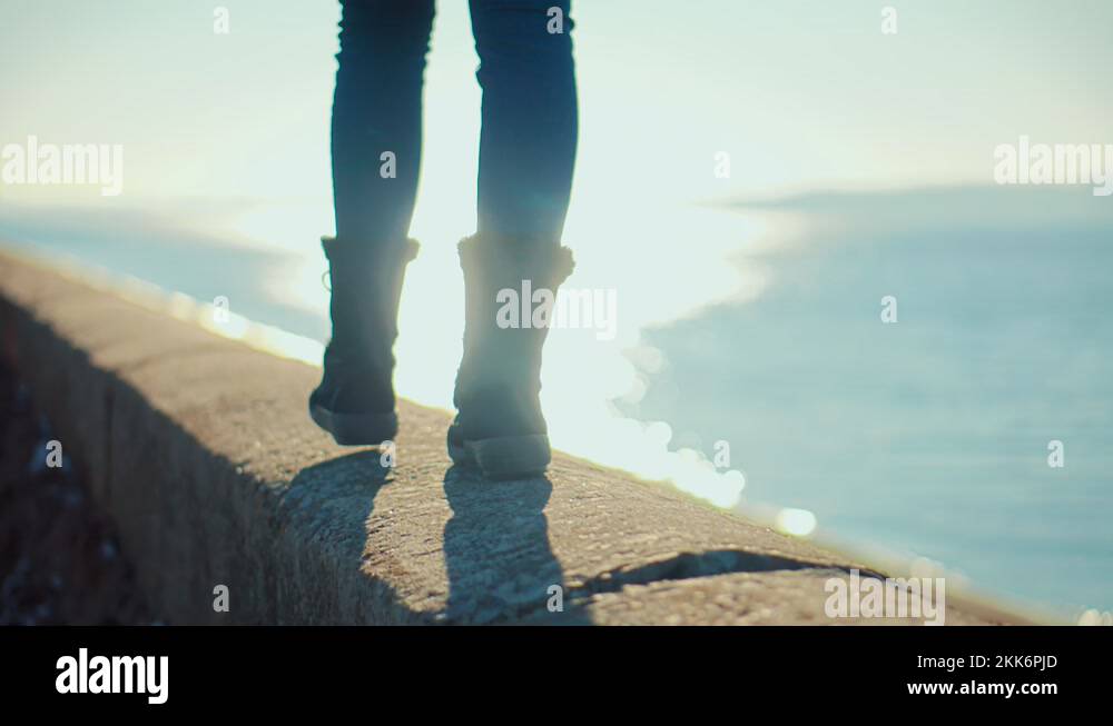 Stylish Woman Legs In Leather Shoes.Female Feet In Jeans And Shoes ...