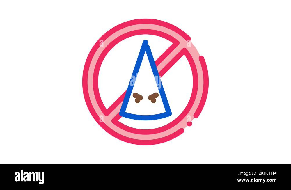 ku klux klan crossed out sign Icon Animation Stock Video Footage - Alamy