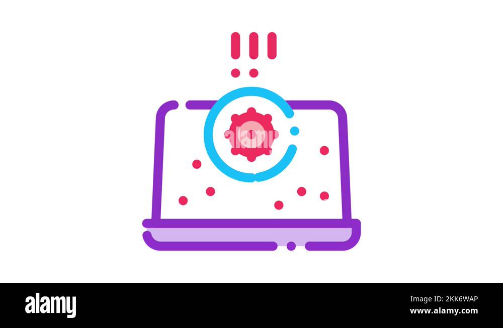 bacteria detection on laptop Icon Animation Stock Video Footage - Alamy