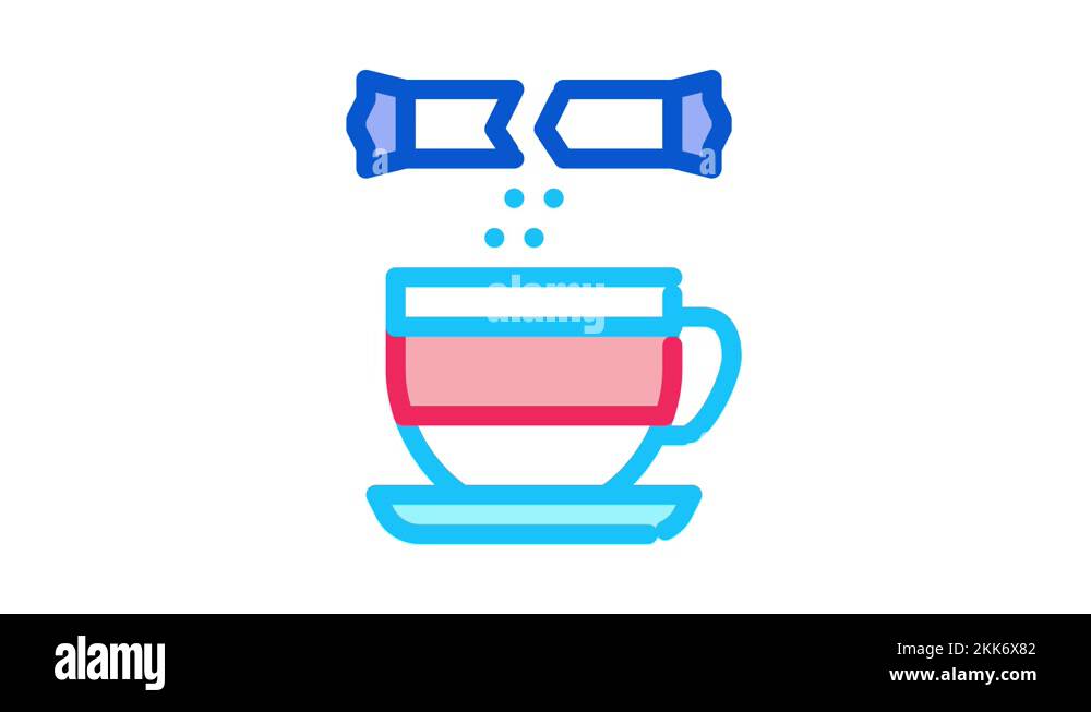 sprinkle sugar in cup of tea Icon Animation Stock Video Footage - Alamy