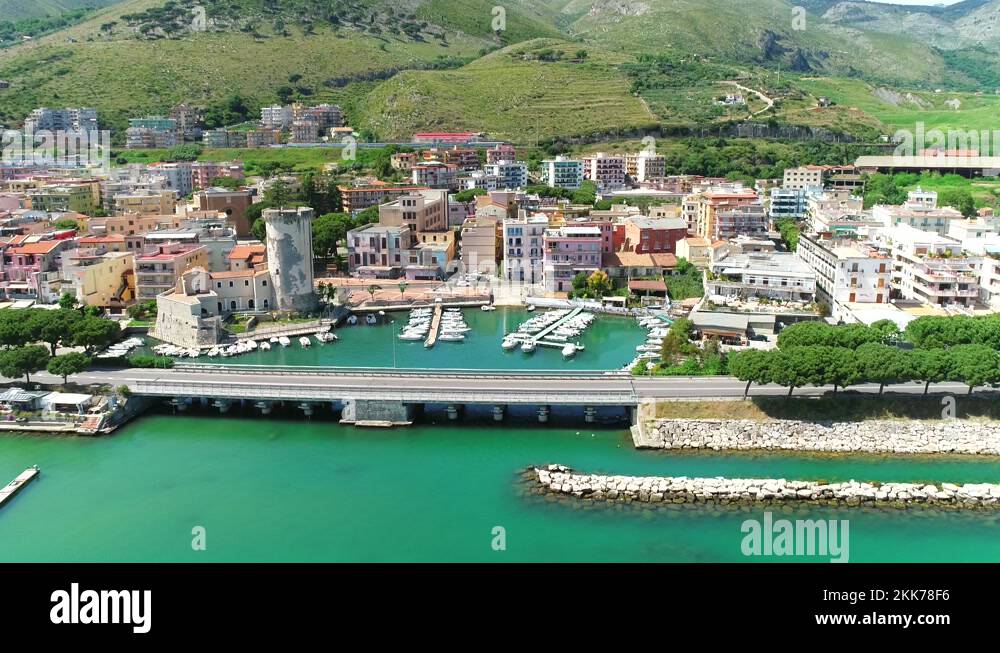 Panoramic landscape of the sea, beaches, ports and city of Formia ...