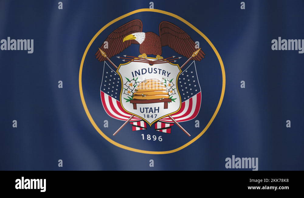 Utah animated flag. Seamless loop. 4K Stock Video Footage - Alamy