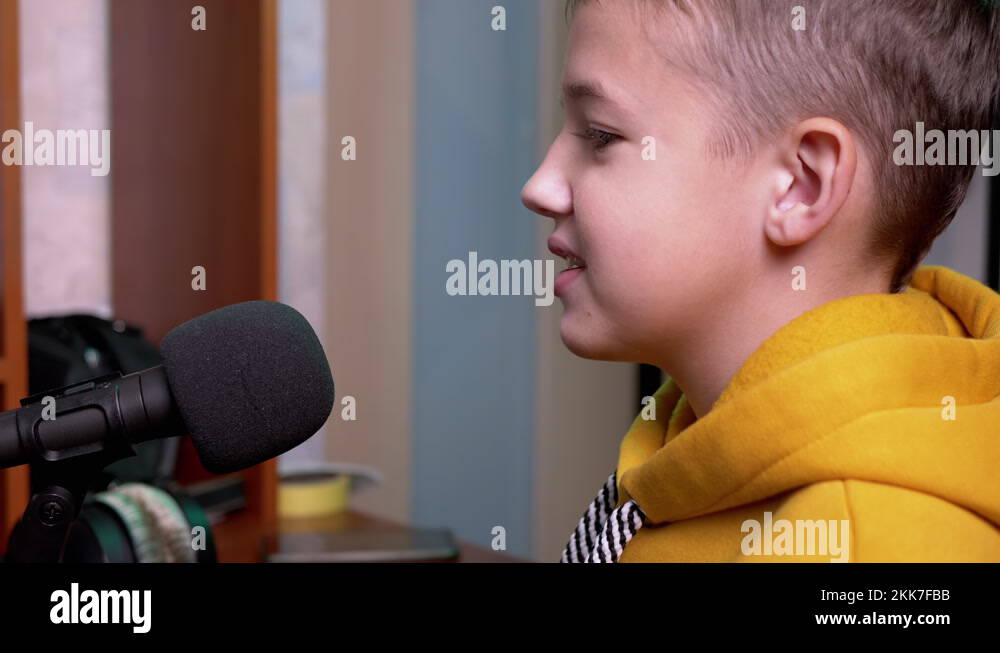 Boy talking into microphone Stock Videos & Footage - HD and 4K Video ...