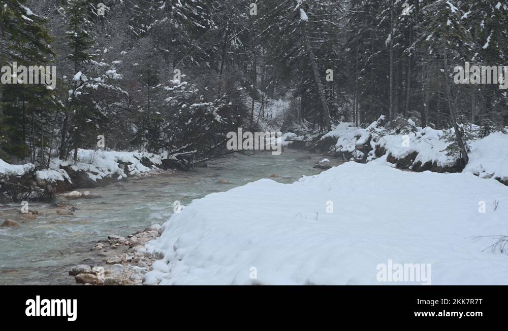 Pristine Alpine river flowing downstream in Slovenia Stock Video ...