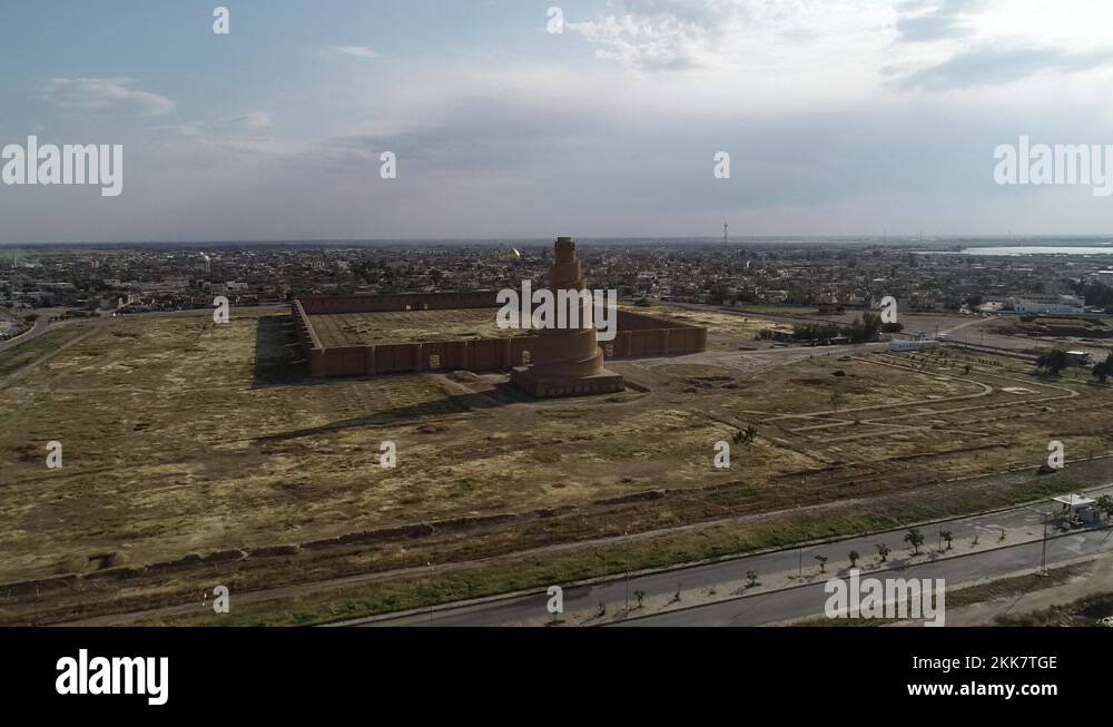 The Great Mosque of Samarra was commissioned in 848 and completed its ...