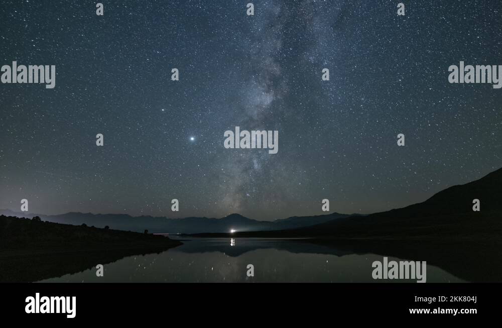 Stars Lake Night Sky Time Lapse Stock Video Footage - Alamy