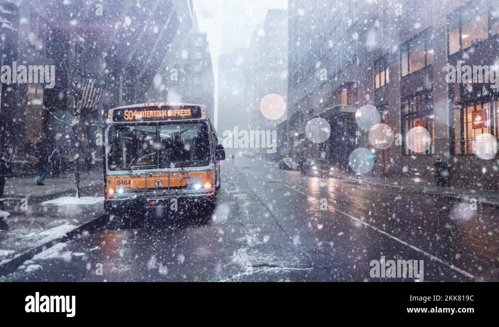 Nyc snow bus Stock Videos & Footage - HD and 4K Video Clips - Alamy