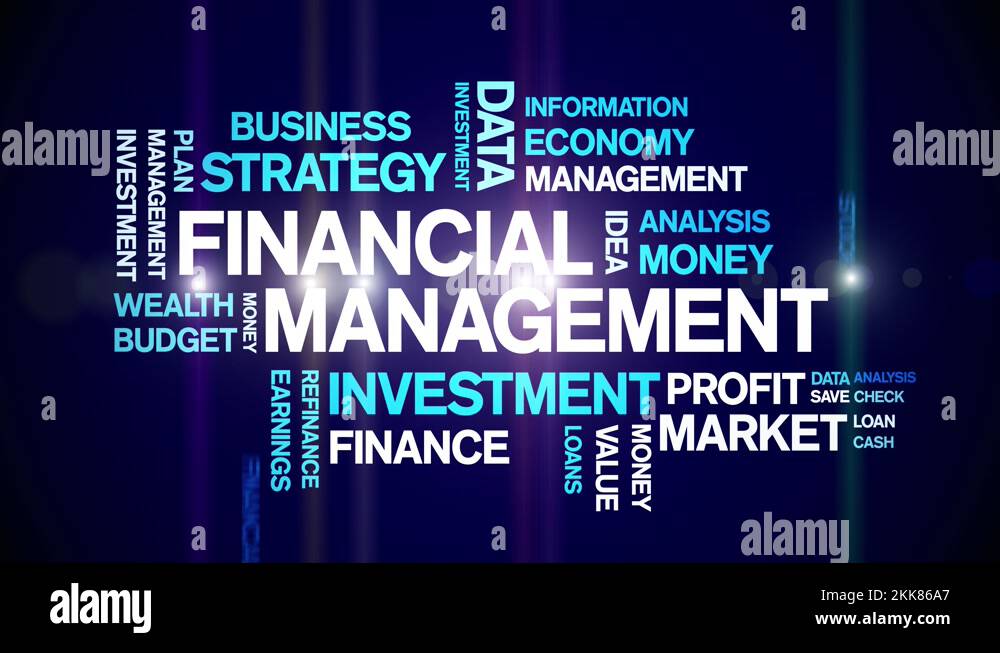 4k Financial Management Animated Tag Word Cloud,Text Animation seamless ...