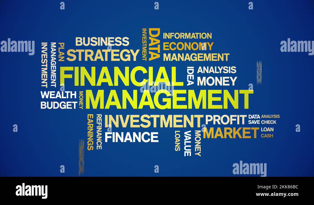 4k Financial Management Animated Tag Word Cloud,Text Animation seamless ...