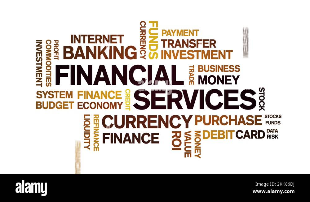4k Financial Services Animated Tag Word Cloud,Text Animation seamless ...