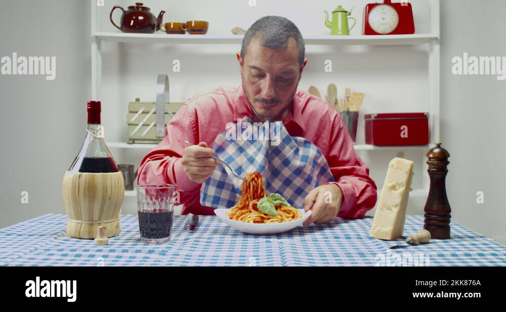 Man eating pasta home Stock Videos & Footage - HD and 4K Video Clips ...