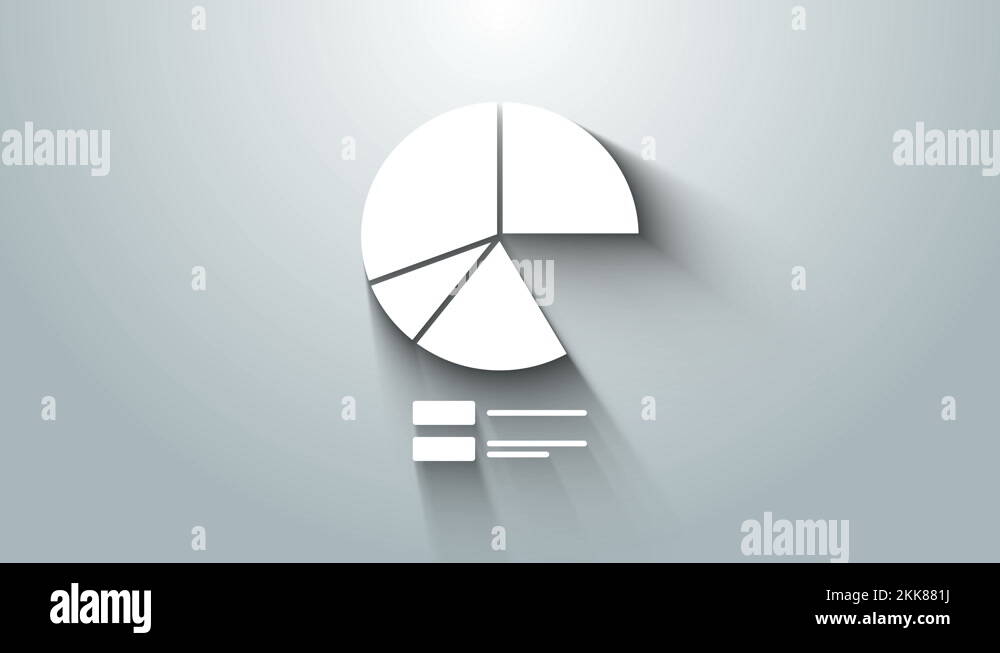 White Pie chart infographic icon isolated on grey background. Diagram ...