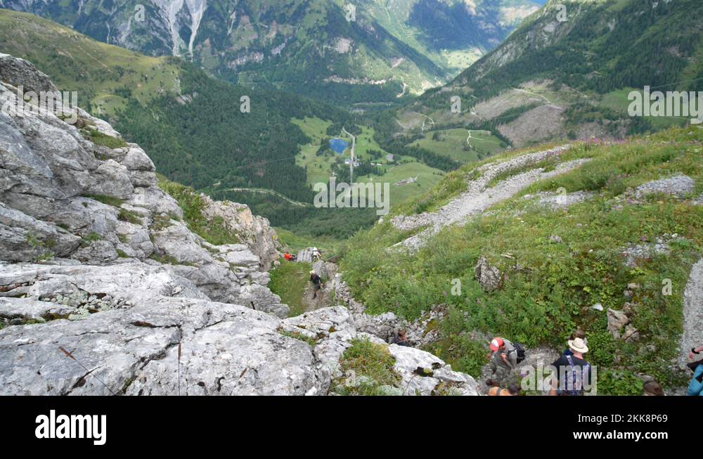 trench on Carnic Alps, Italy and Austria border Stock Video Footage - Alamy