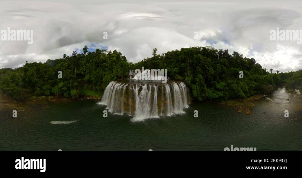 Beautiful tropical waterfall. Philippines, Mindanao. 360-Degree view ...
