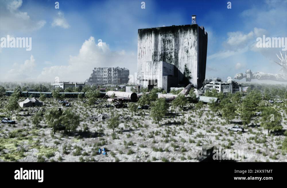 Apocalipse view. Armageddon. Realistic 4k animation Stock Video Footage ...