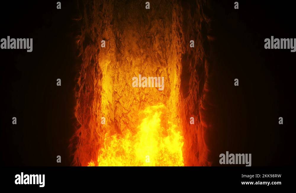 Sinners fall to hell fire. Religious concept. Realistic 4k animation ...