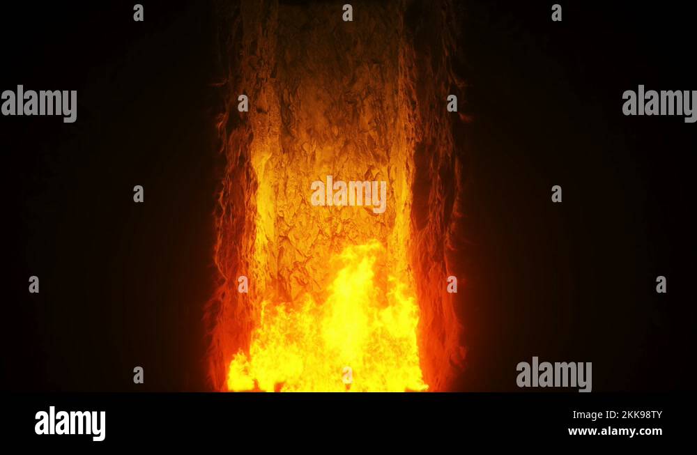 Sinners fall to hell fire. Religious concept. Realistic 4k animation ...