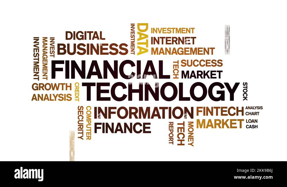 4k Financial Technology Animated Tag Word Cloud,Text Animation seamless ...