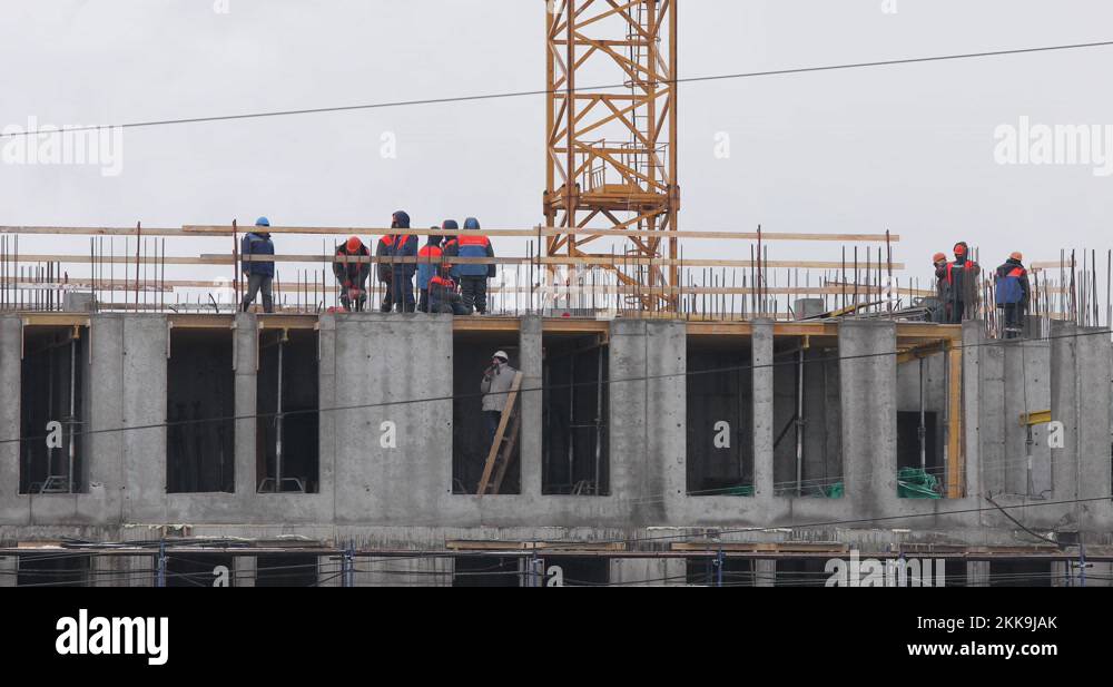 High level construction workers building Stock Videos & Footage - HD ...