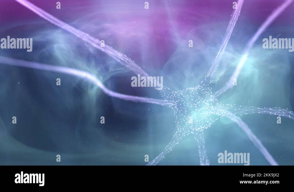 Neuron cell in the brain animation background Stock Video Footage - Alamy