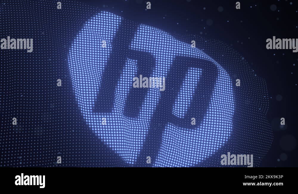 Waving digital flag with HP company logo, looping 3d animation Stock ...