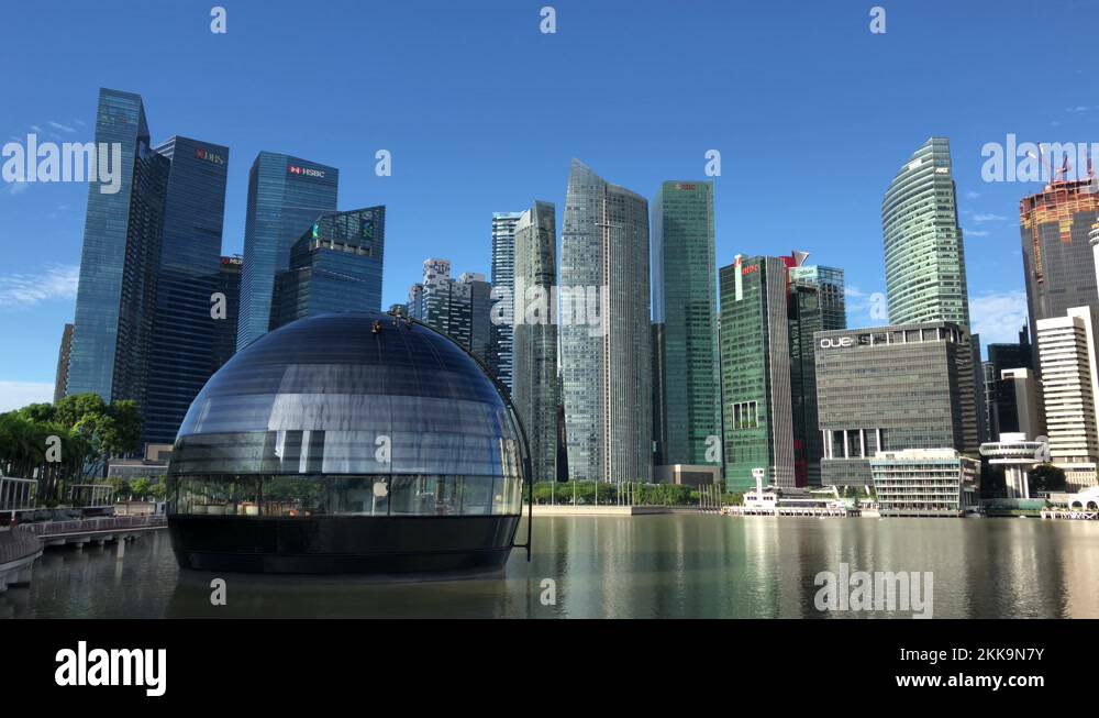 Singapore: New Apple Flagship Store at Marina Bay Sands, 4K Stock Video ...
