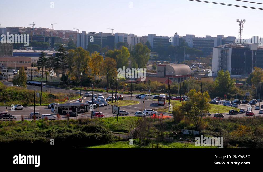 traffic jams on the ring road Via Laurentina in Rome Stock Video ...