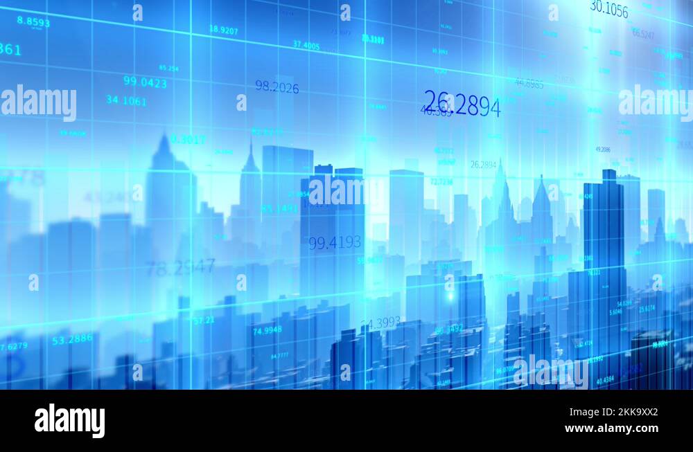 4K financial chart,Data trend hud Graph,tech city,Tableau of Market ...