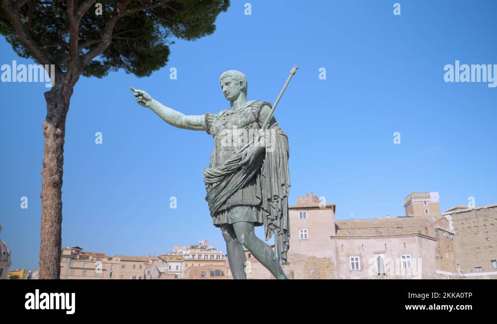 Bronze statue of the roman emperor augustus Stock Videos & Footage - HD ...