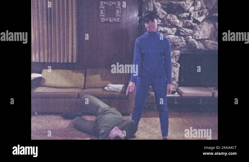1960s: woman flips creepy man, man gets up, shows how he flipped ... 1960s: woman flips creepy man, man gets up, shows how he flipped ...