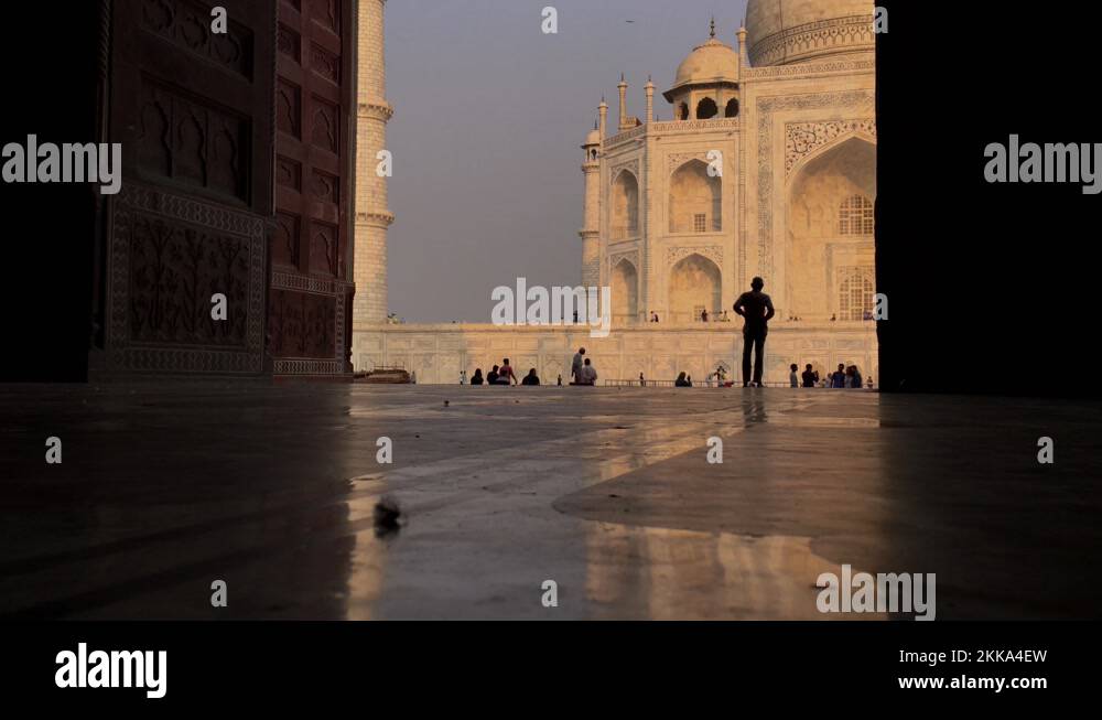 Unique angel view of the Taj Mahal in India Stock Video Footage - Alamy