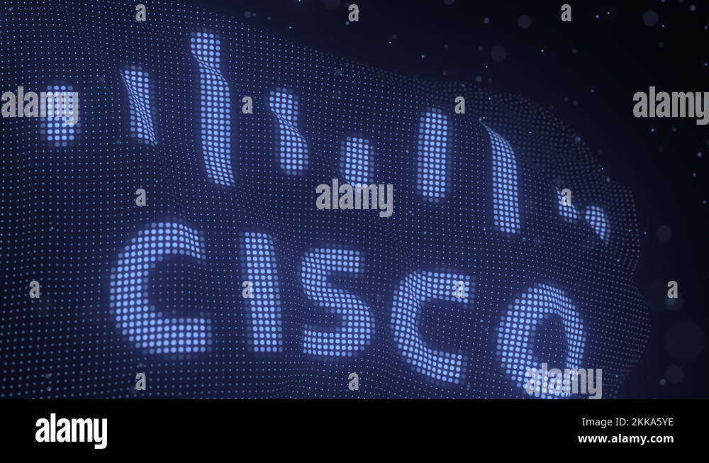 CISCO logo on a waving digital flag, looping 3d animation Stock Video ...