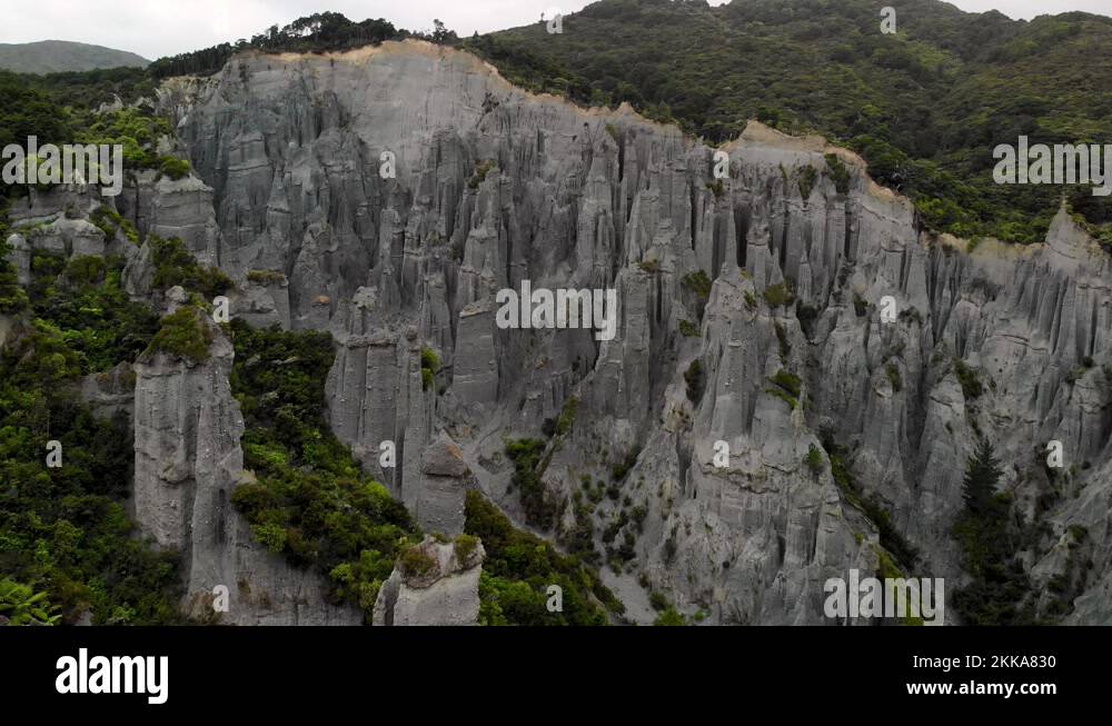 The Pinnacles aerial. Spectacular rock formations after erosion. Lord ...