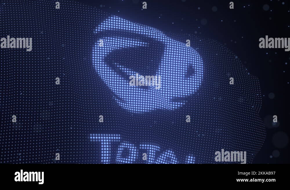 Waving digital flag with TOTAL company logo, looping 3d animation Stock ...