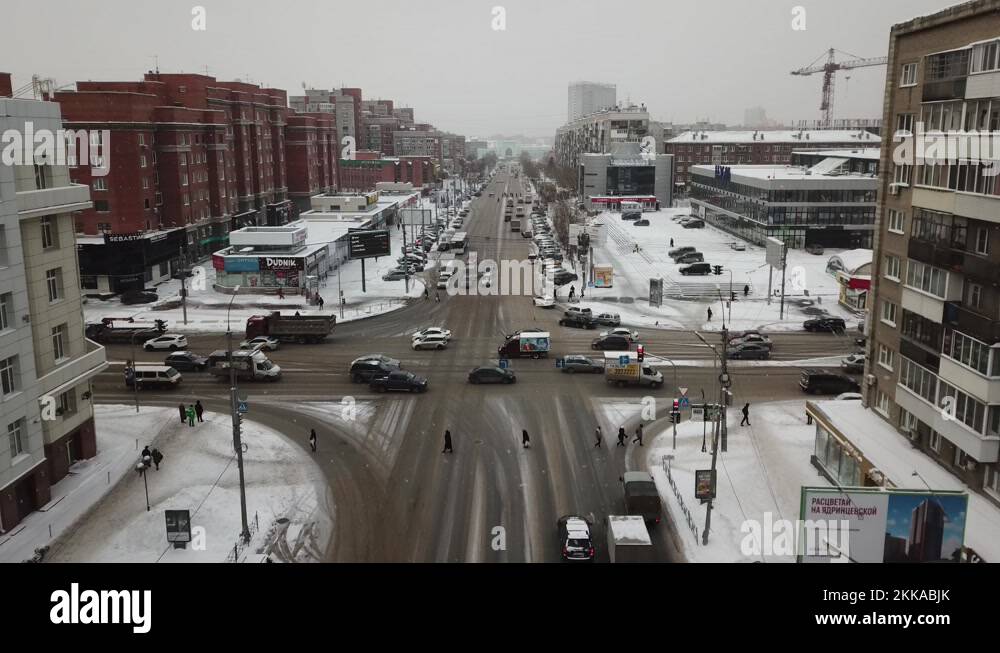 panoramas of the city of Novosibirsk from a bird's eye view Stock Video Footage - Alamy
