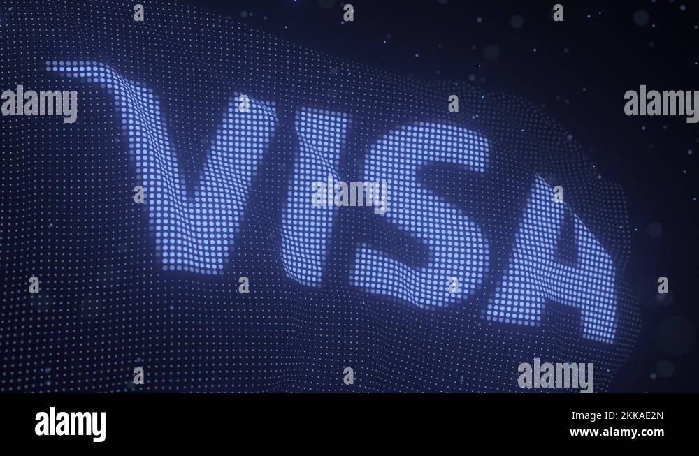 VISA logo on a waving digital flag, looping 3d animation Stock Video ...
