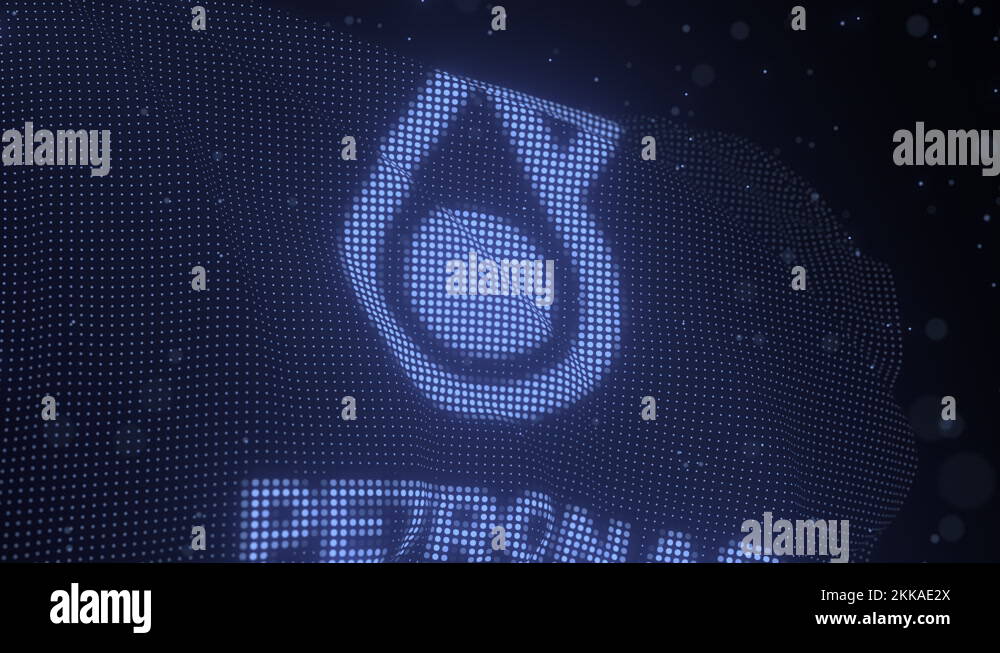 Waving digital flag with PETRONAS company logo, looping 3d animation ...