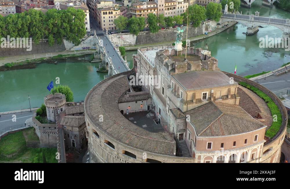 Breathtaking aerial view of Castel Sant'Angelo and St. Peter's Basilica ...