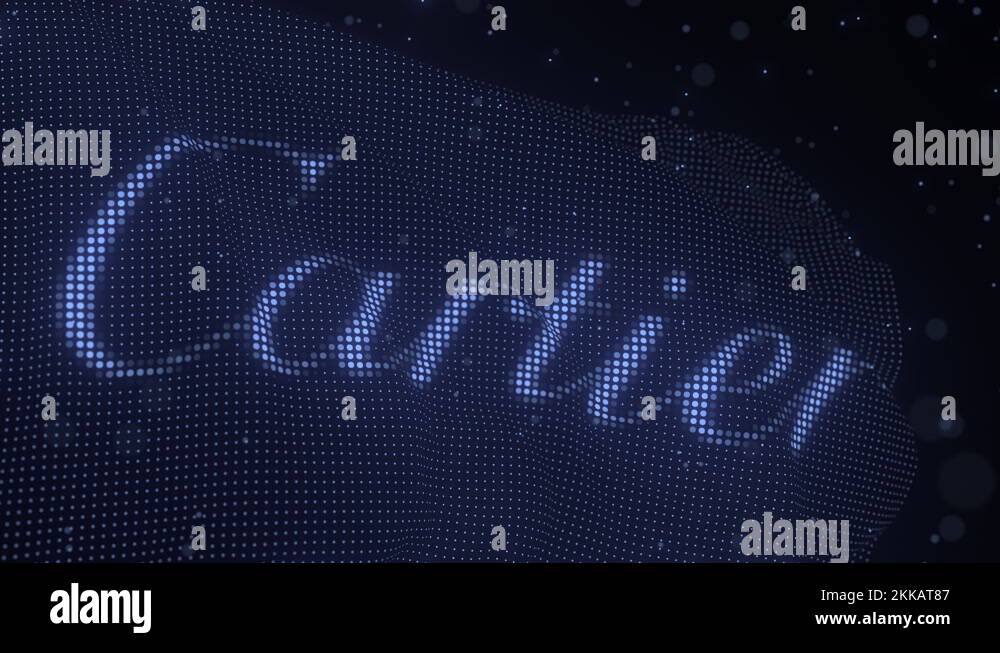 Waving digital flag with CARTIER company logo, looping 3d animation ...