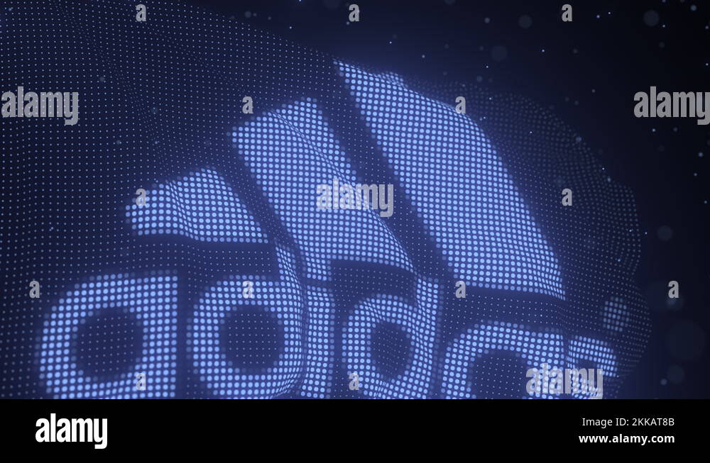 ADIDAS logo on a waving digital flag, looping 3d animation Stock Video ...