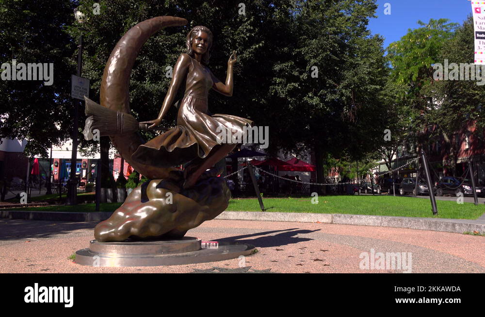 Elizabeth Montgomery from Bewitched statue Salem 4k Stock Video Footage ...