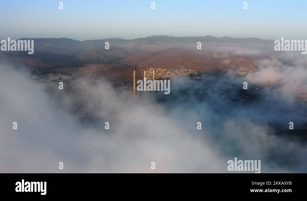 Industrial and ecology background, 4K. Environment and nature air ...