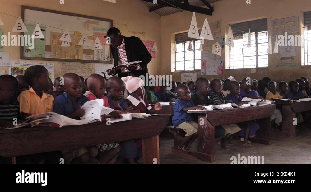Teacher with students Classroom school students during a class in lira ...