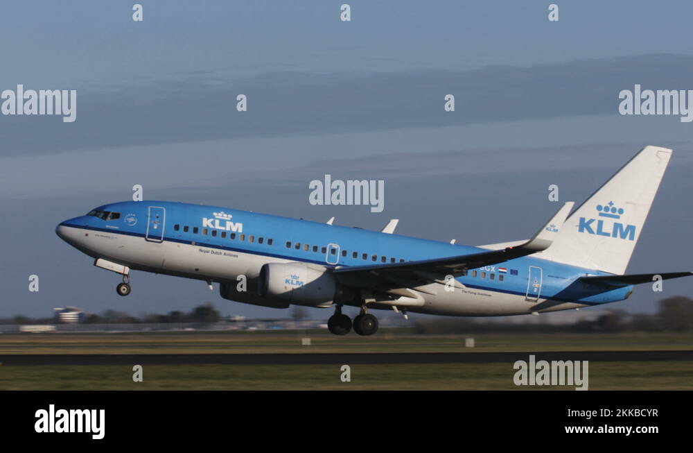 KLM Boeing 737 Taking Off Stock Video Footage - Alamy