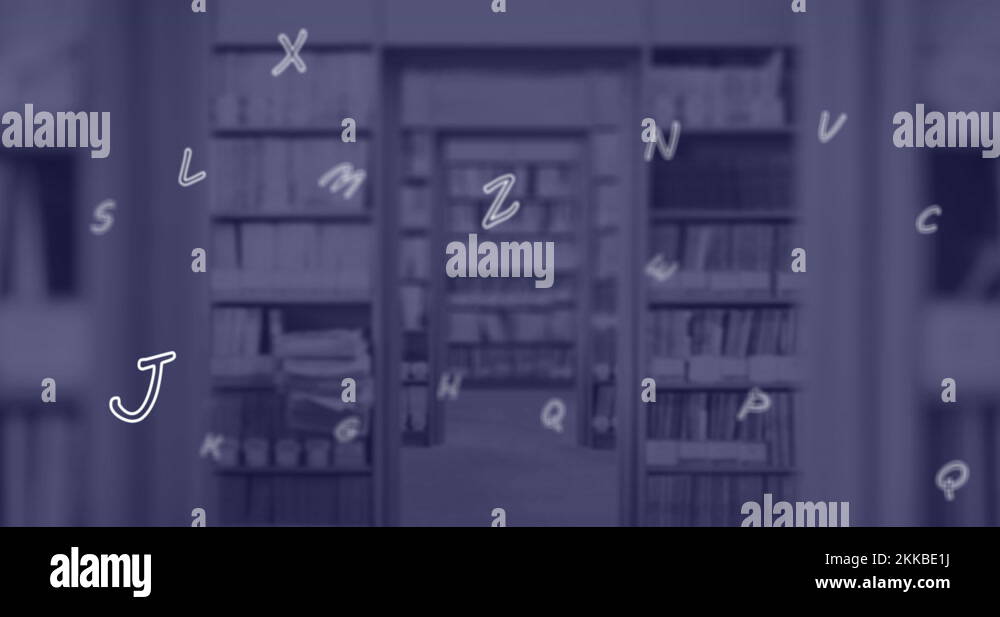 Digital composition of multiple english language alphabets floating ...