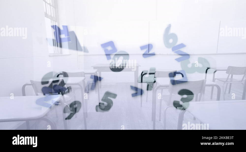 Digital composition of changing numbers and alphabets floating against empty Stock Video Footage ...